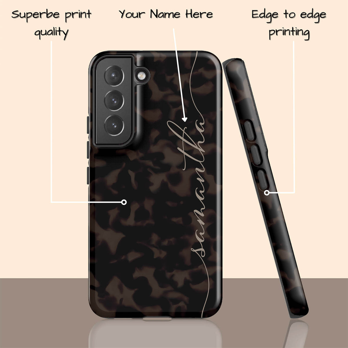 Tortoiseshell Custom Calligraphy Name Galaxy Case | Artisticases