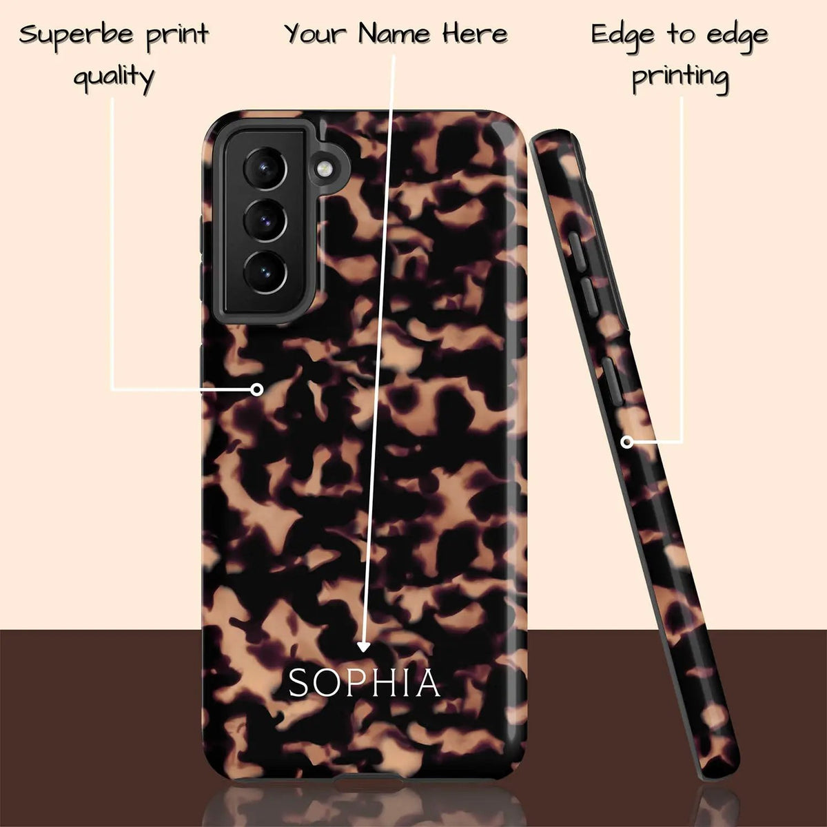 Tortoiseshell Custom Name Samsung Galaxy Case | Artisticases