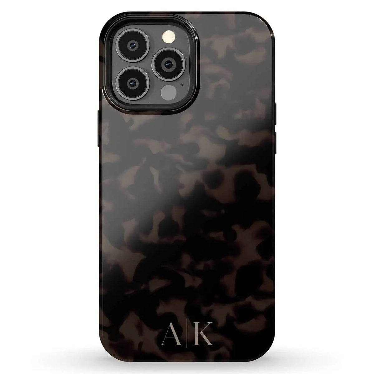 Dark Tortoiseshell Custom Initials iPhone Case | Artisticases