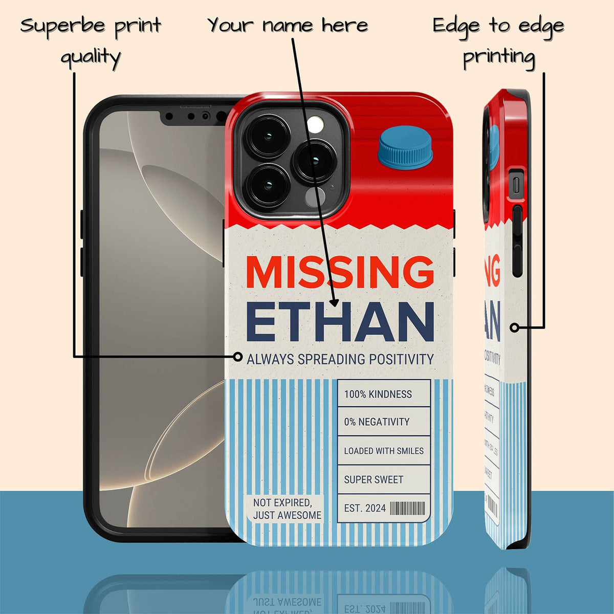 Personalized Emotional Milk Carton iPhone Case | Artisticases