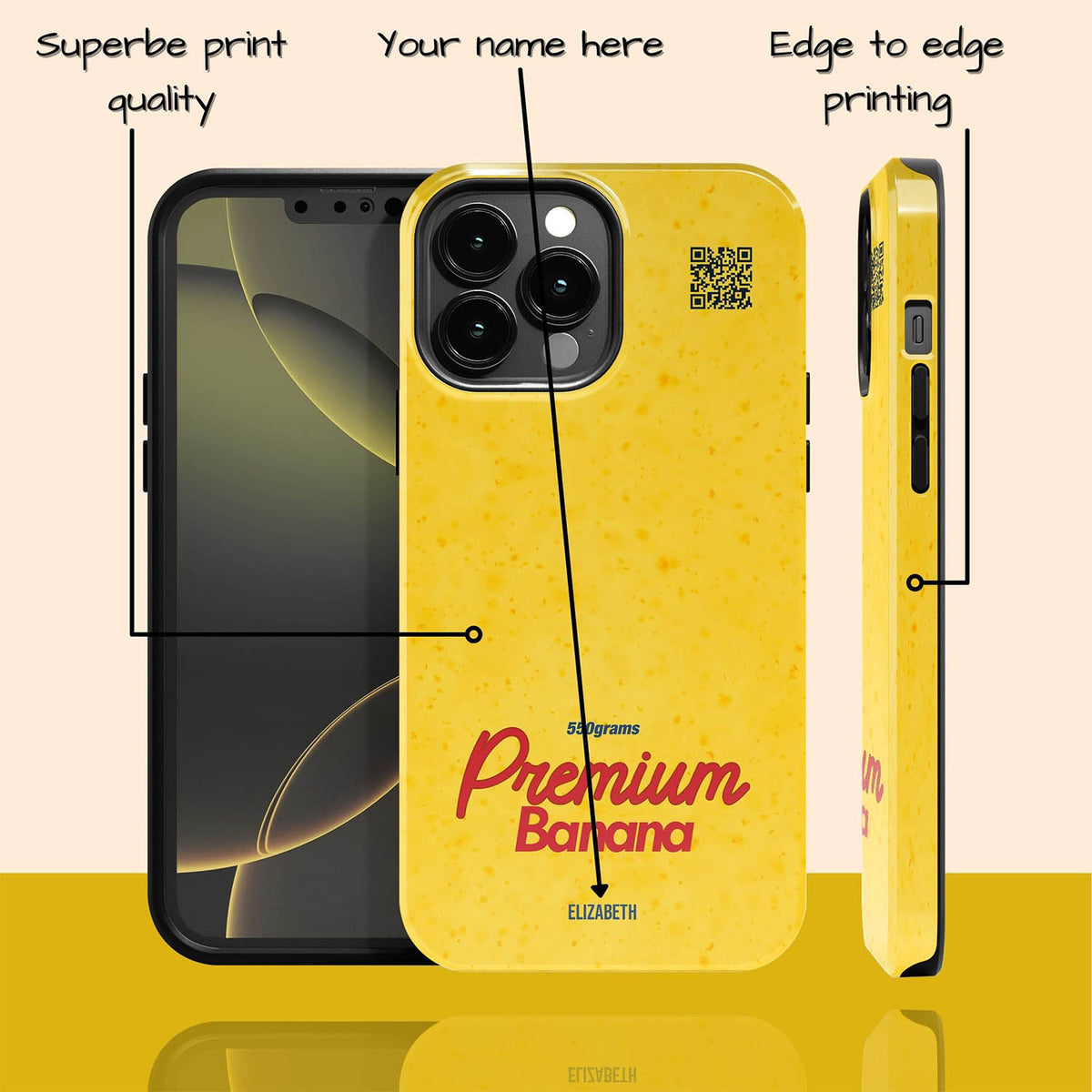 Personalized Premium Banana QR iPhone Case | Artisticases
