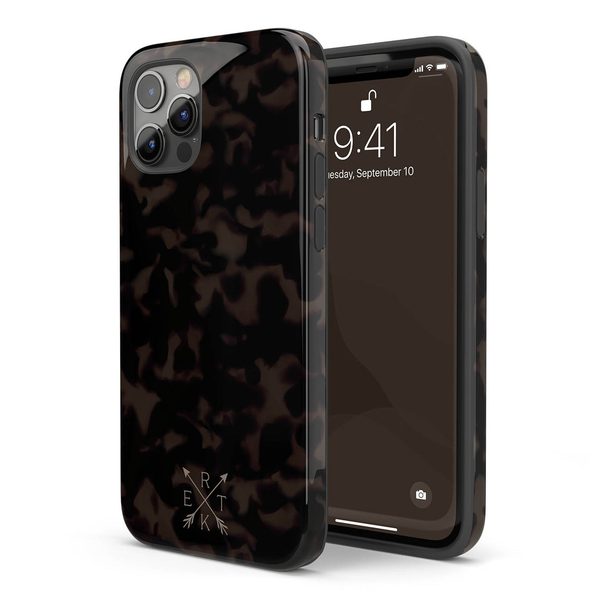 Tortoiseshell Custom Crossed Arrows Initials iPhone Case |Artisticases