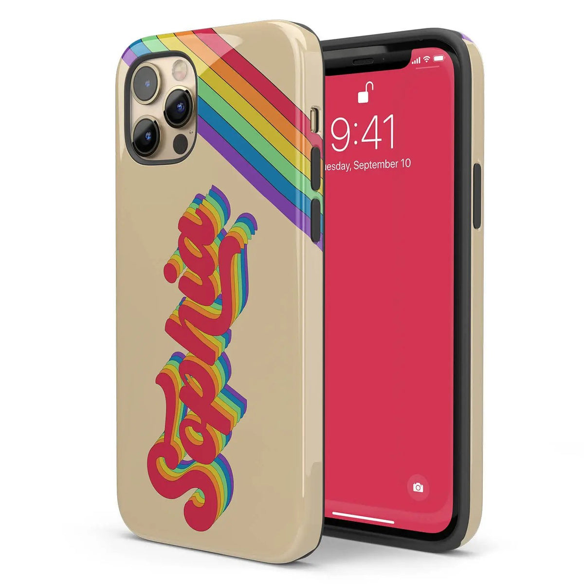 LGBTQ Pride Custom Light Retro Name iPhone Case | Artisticases