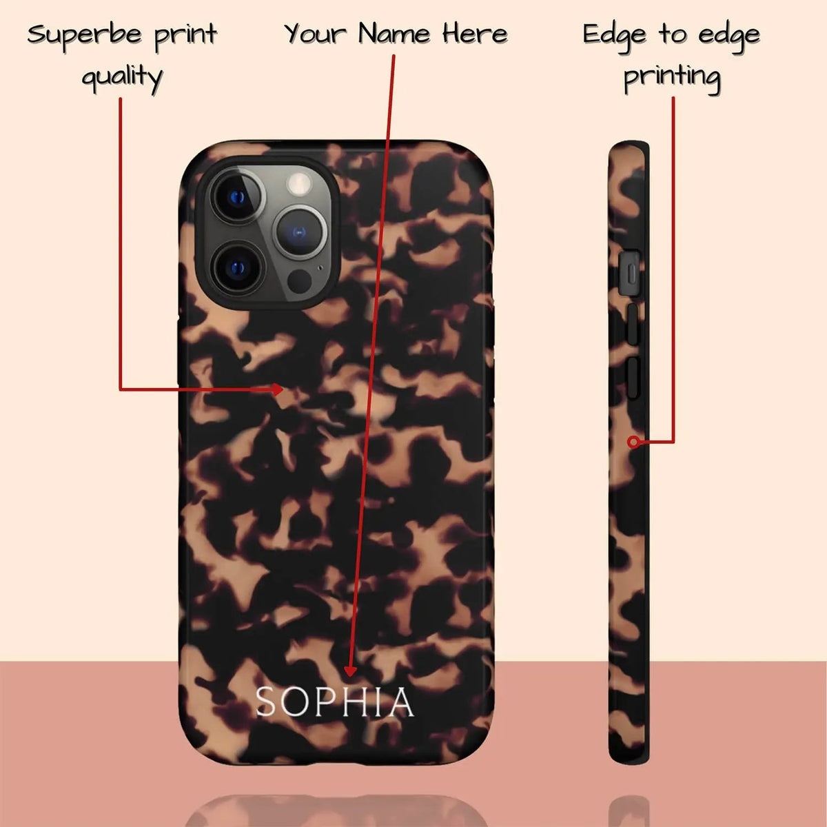 Tortoiseshell Custom Name iPhone Case | Artisticases