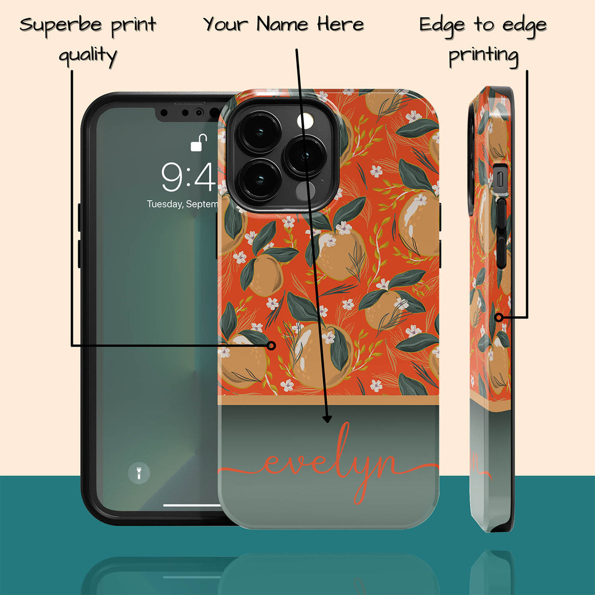 Christmas Oranges Custom Name iPhone Case | Artisticases
