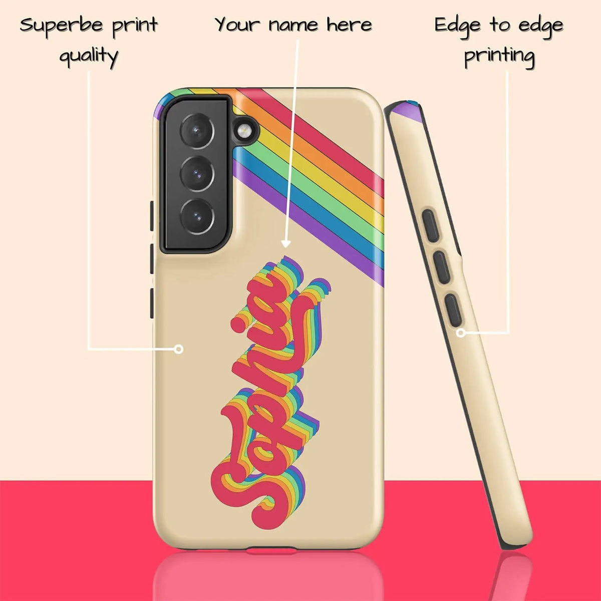 LGBTQ Pride Custom Light Retro Name Samsung Galaxy Case | Artisticases
