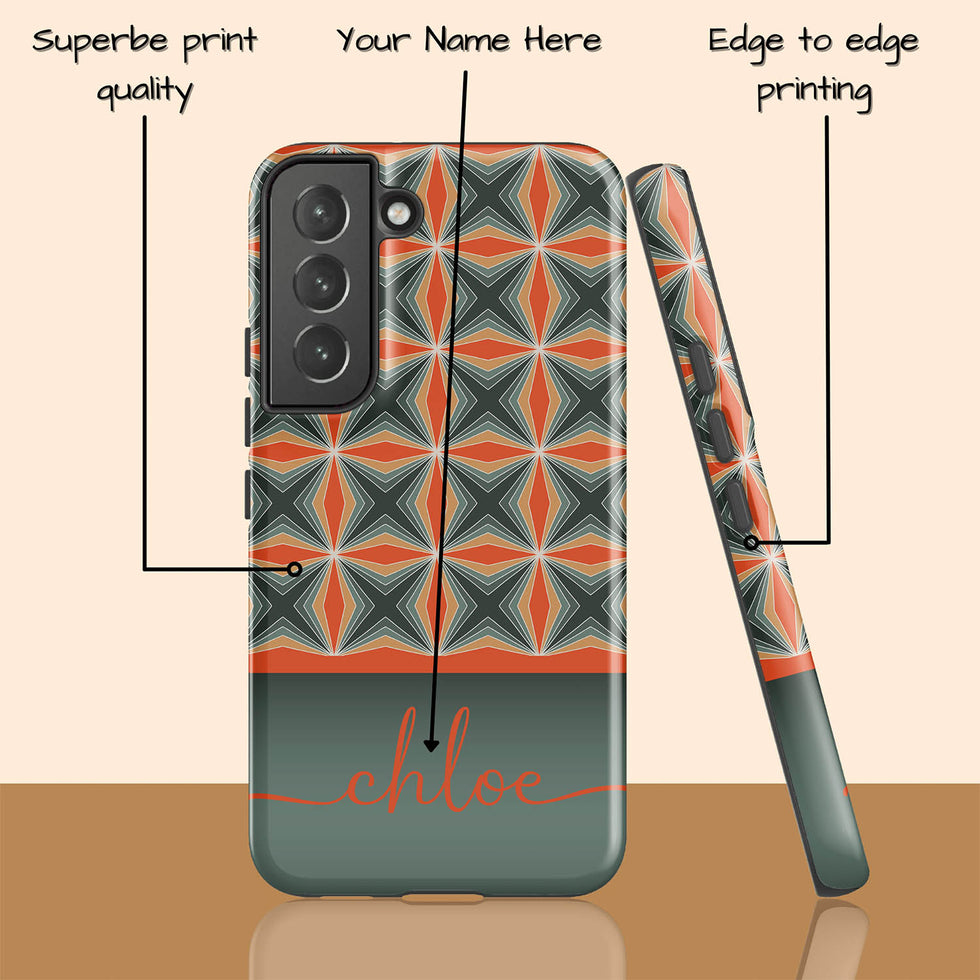 Christmas Pattern Custom Name Samsung Galaxy Case | Artisticases