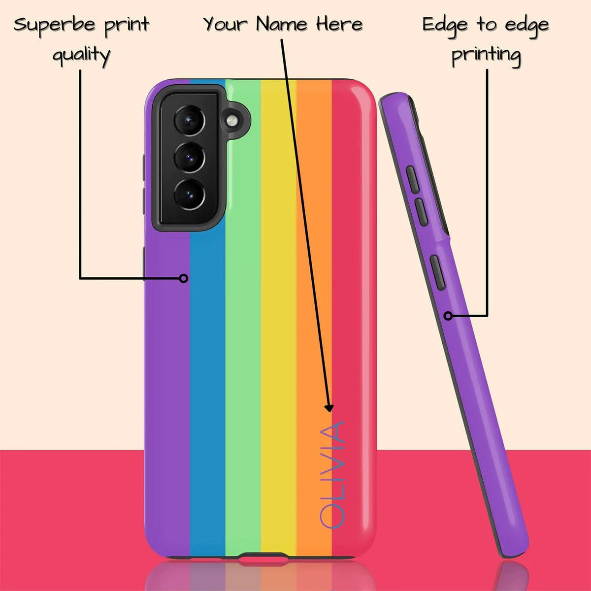 LGBTQ Pride Rainbow Custom Name Samsung Galaxy Case | Artisticases