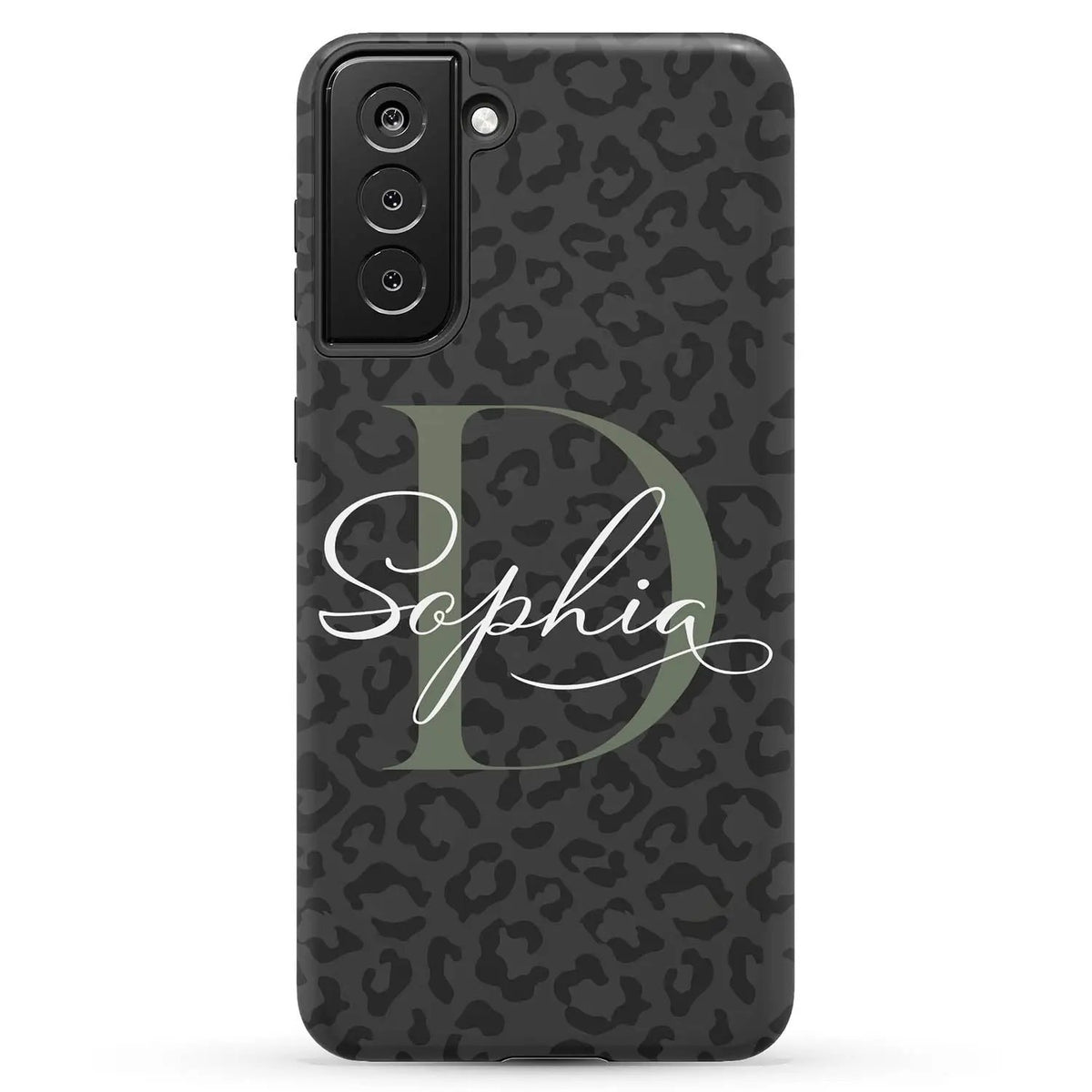 Monogram Personalized Dark Leopard Samsung Galaxy Case | Artisticases