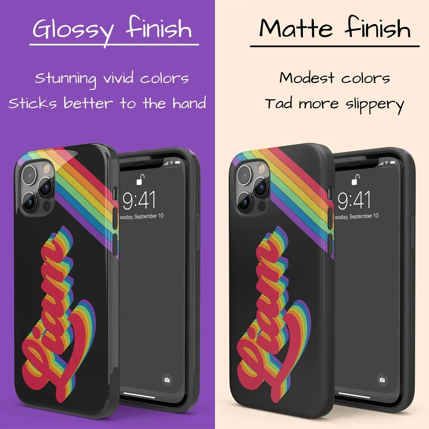 LGBTQ Pride Custom Black Retro Name iPhone Case | Artisticases
