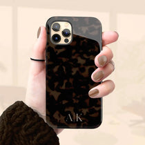 Dark Tortoiseshell Custom Initials iPhone Case | Artisticases