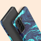 Turquoise Abstract Marble Custom Name Galaxy Case | Artisticases