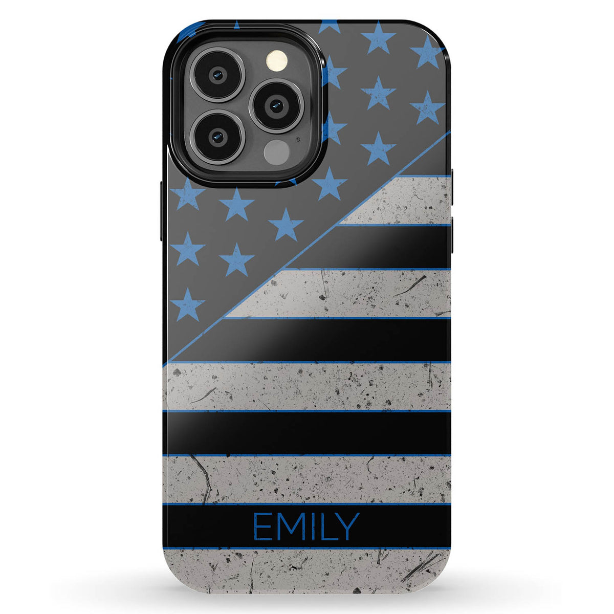 Diagonal American Flag Custom Name iPhone Case | Artisticases