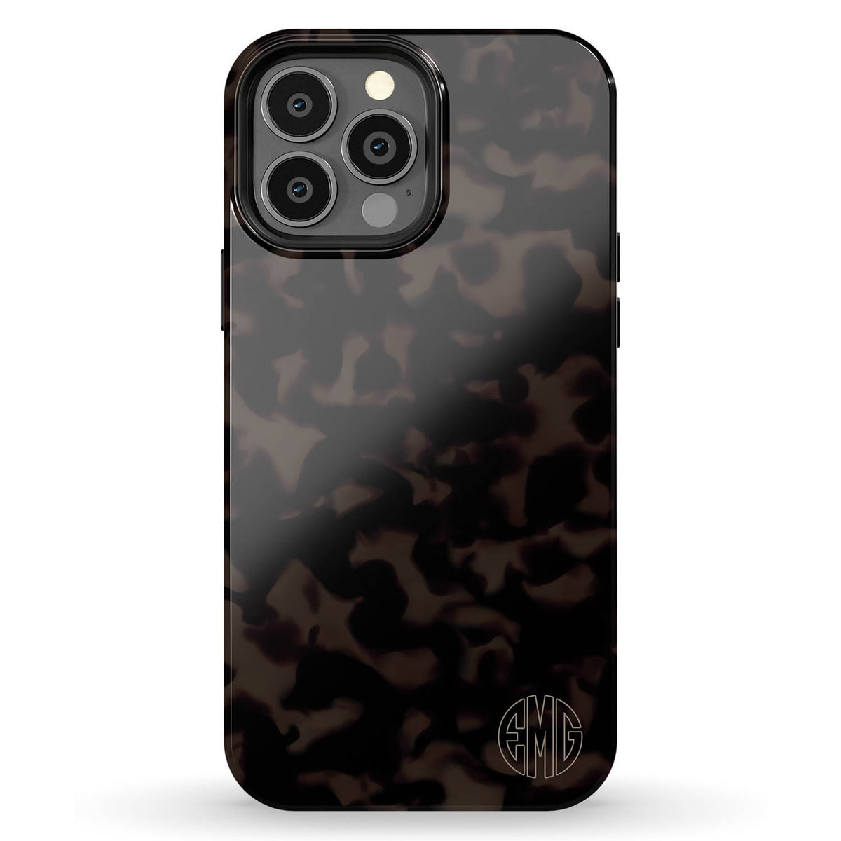 Tortoiseshell Round Monogram iPhone Case | Artisticases